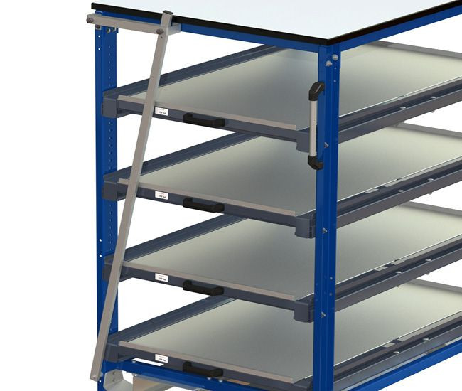 Transport lock for pull-out racks - easy - safe - no sliding